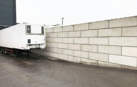 Traffic management through the placement of concrete blocks